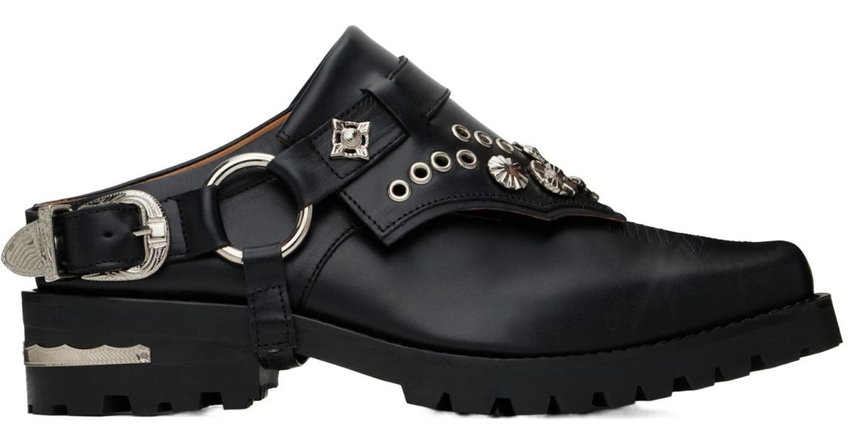 Toga Virilis Square Toe Mules in Black for Men | Lyst