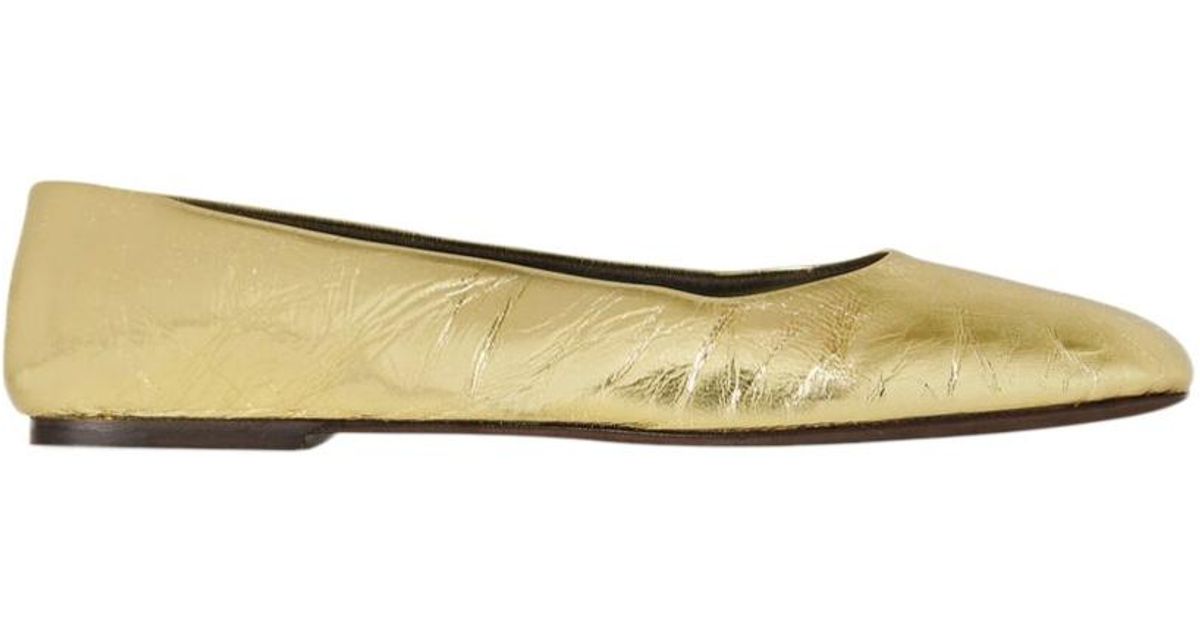 The Row Square-Toed Ballet Flats in Natural | Lyst