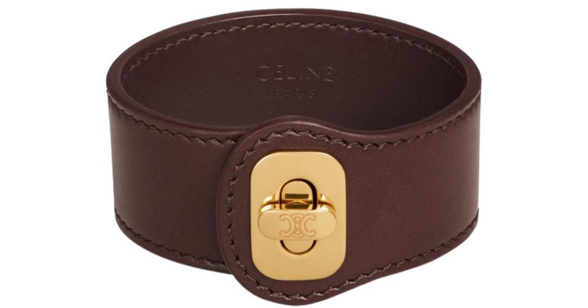 Celine Les Cuirs Josephine Bracelet in Brown | Lyst