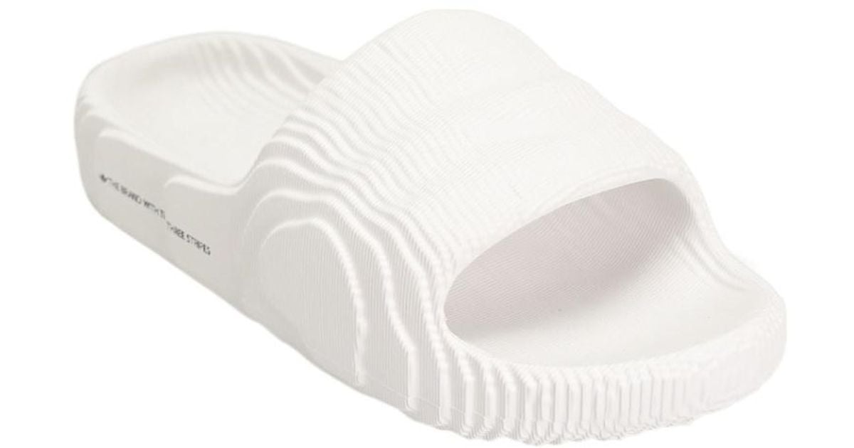 adidas Originals Textured Rubber Slides in White | Lyst