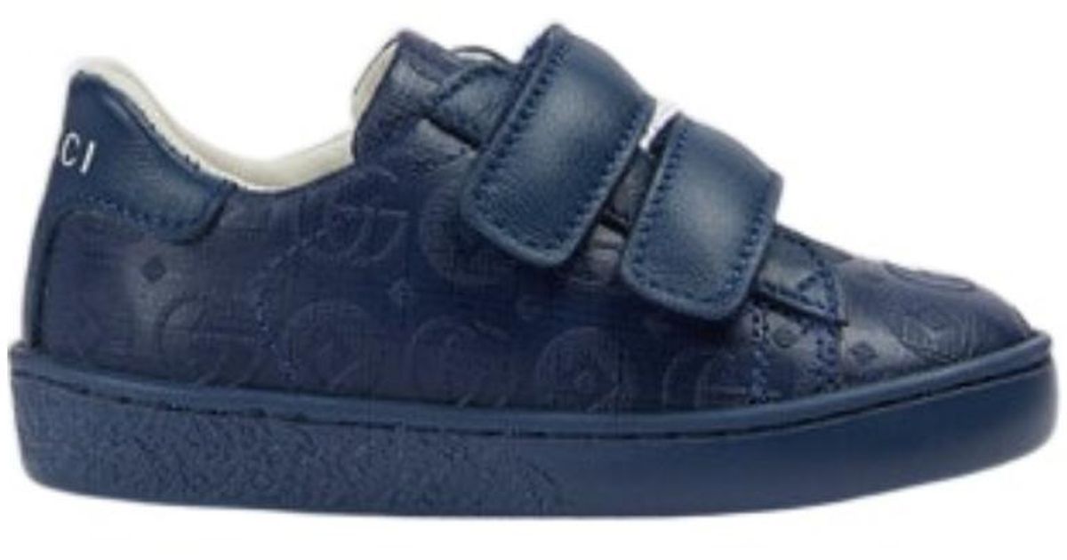 Gucci Ace Touch-Strap Sneakers in Blue | Lyst