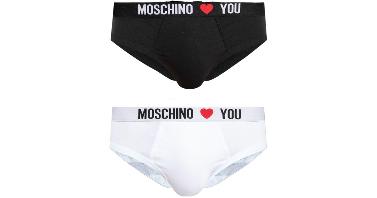 Moschino Logo Boxer Briefs Set Of Two in Black for Men | Lyst