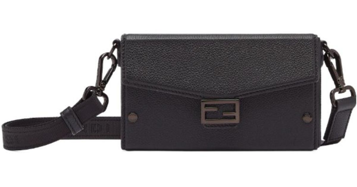 Fendi Soft Trunk Baguette Shoulder Bag in Black for Men | Lyst