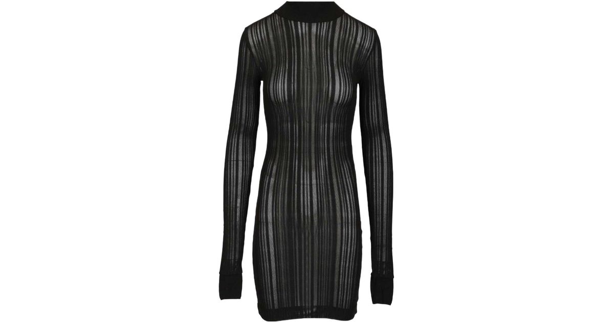 Amazuìn Lydia Ribbed Mini Dress in Black | Lyst