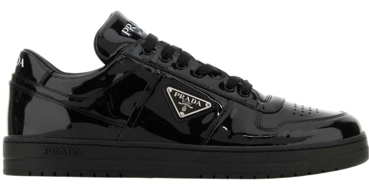 Prada Downtown Logo Low-Cut Skate Shoes in Black for Men | Lyst