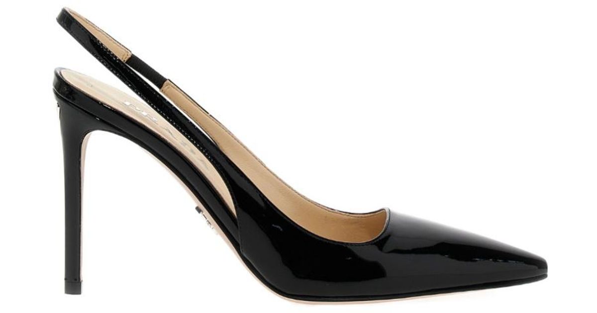 Prada Logo High Heels | Lyst