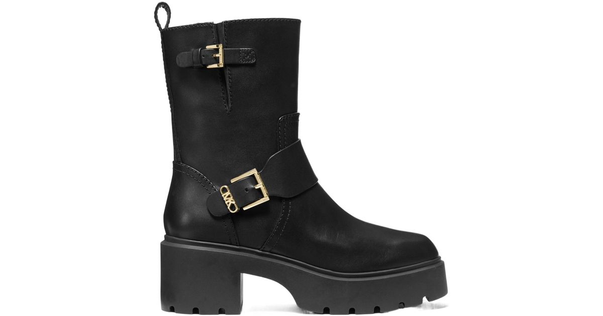 MICHAEL Michael Kors Perry 60Mm Leather Boots in Black | Lyst
