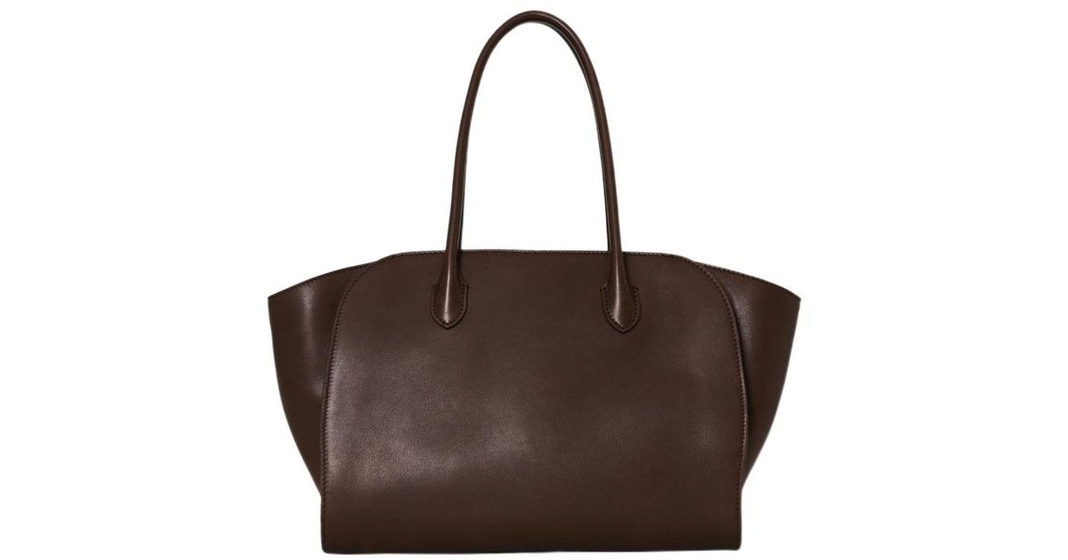 The Row Marlo 12 Leather Bag in Brown | Lyst