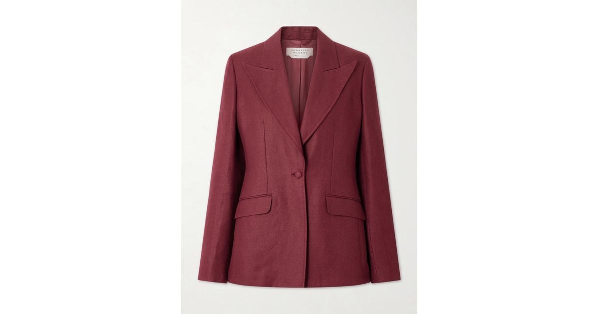 Gabriela Hearst Levia Linen-Twill Blazer in Red | Lyst UK