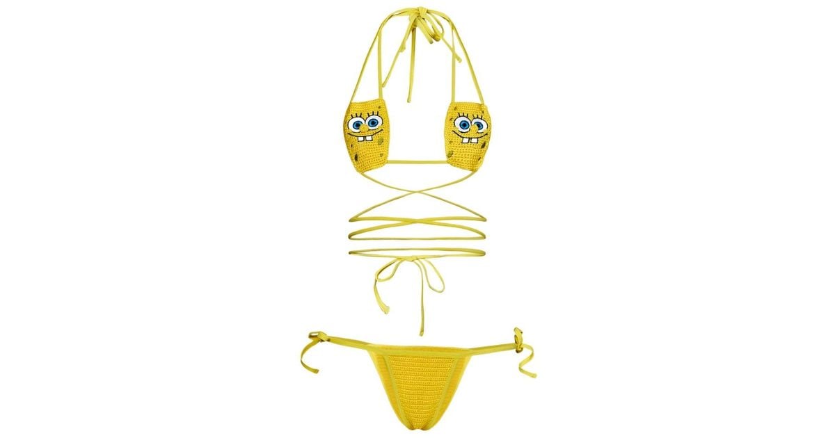 Gcds Spongebob Bikini Set in Yellow | Lyst
