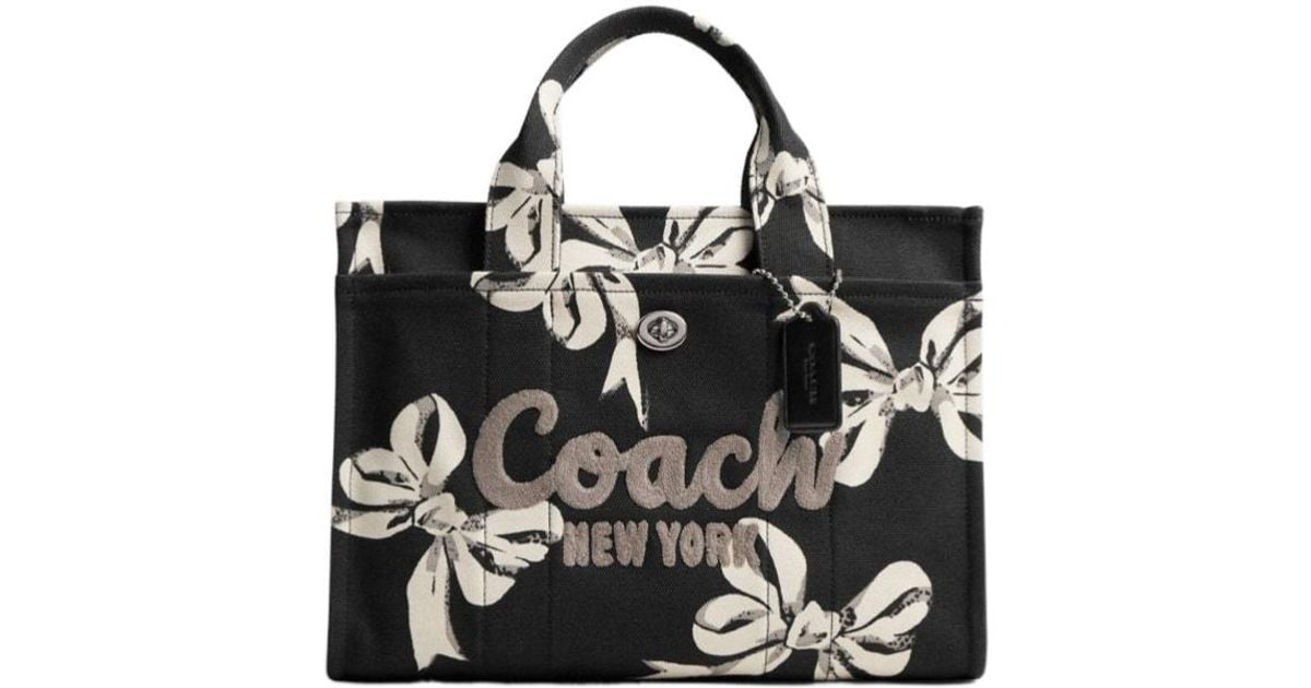 COACH Bow-Printed Cross-Body Bag in Black | Lyst