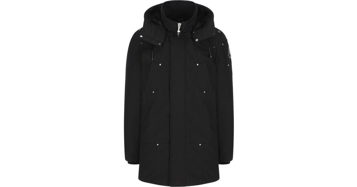 Moose Knuckles Shearling-Lined Padded Coat in Black for Men | Lyst
