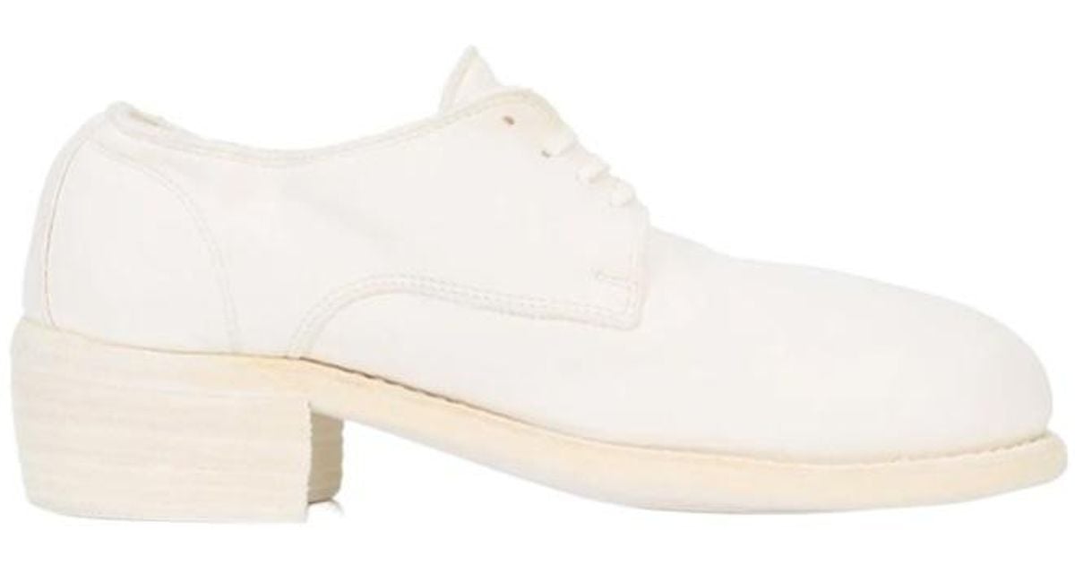 Guidi Logo Derby Shoes in White | Lyst