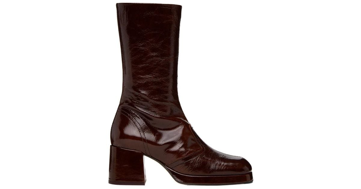 Miista Cass Middle Boots in Brown | Lyst