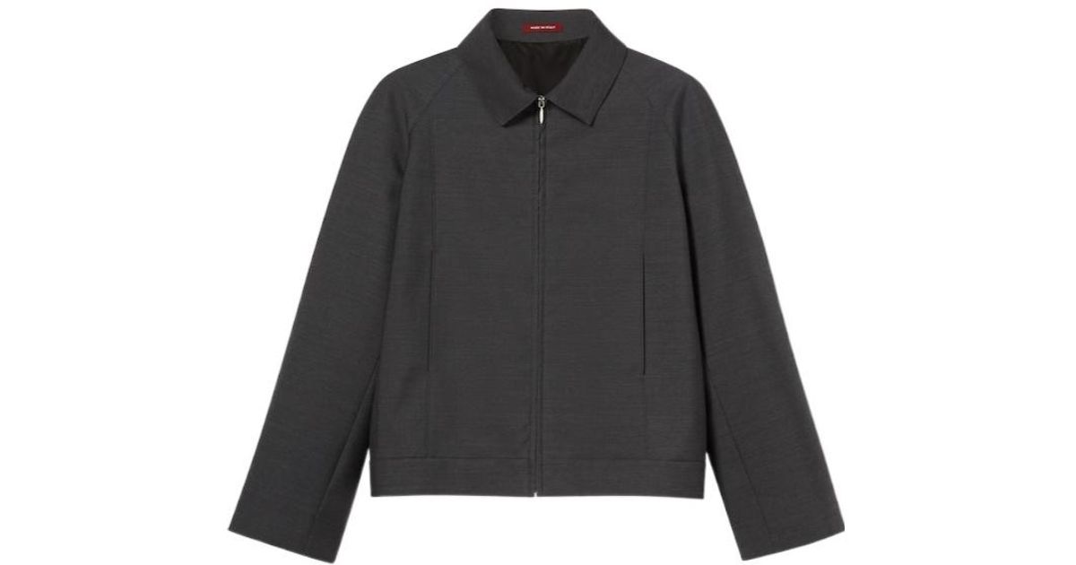 Gucci Wool Pilot Jacket in Gray | Lyst
