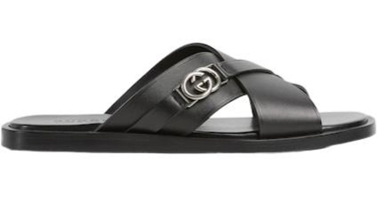 Gucci Cross-Over Detailed Flat Sandals for Men | Lyst