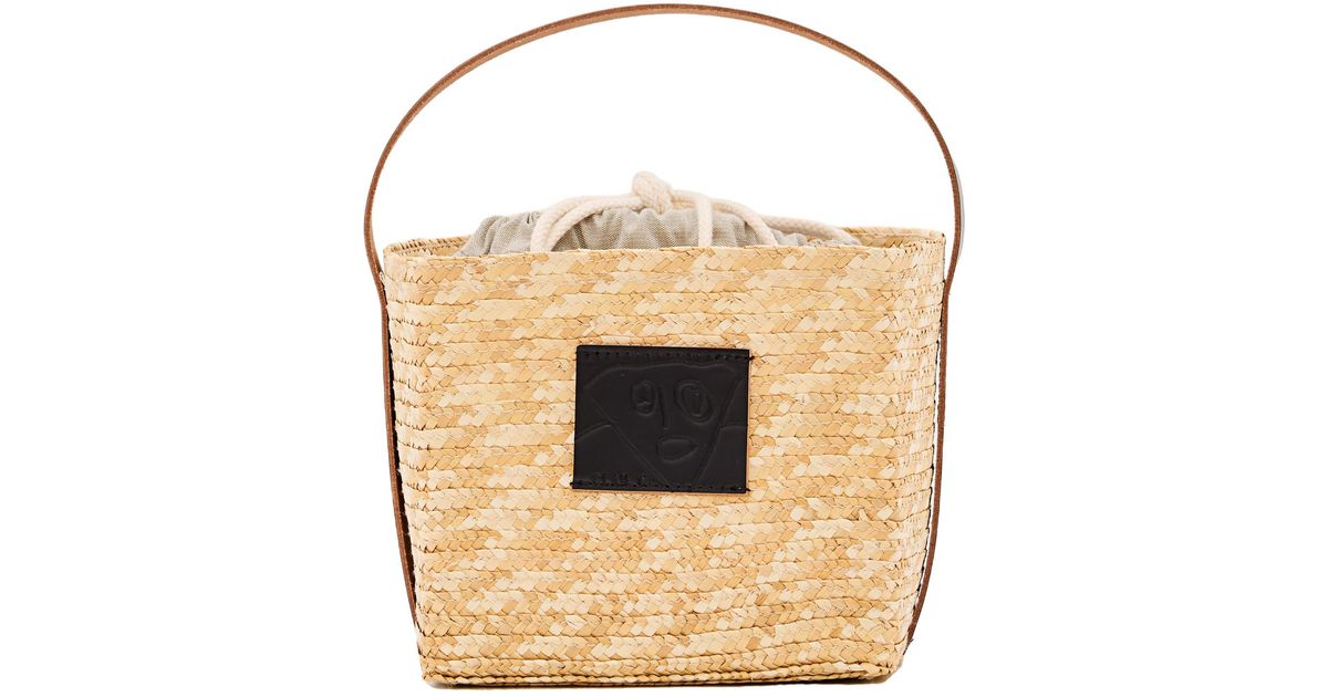 Plan C Straw Basket in White | Lyst