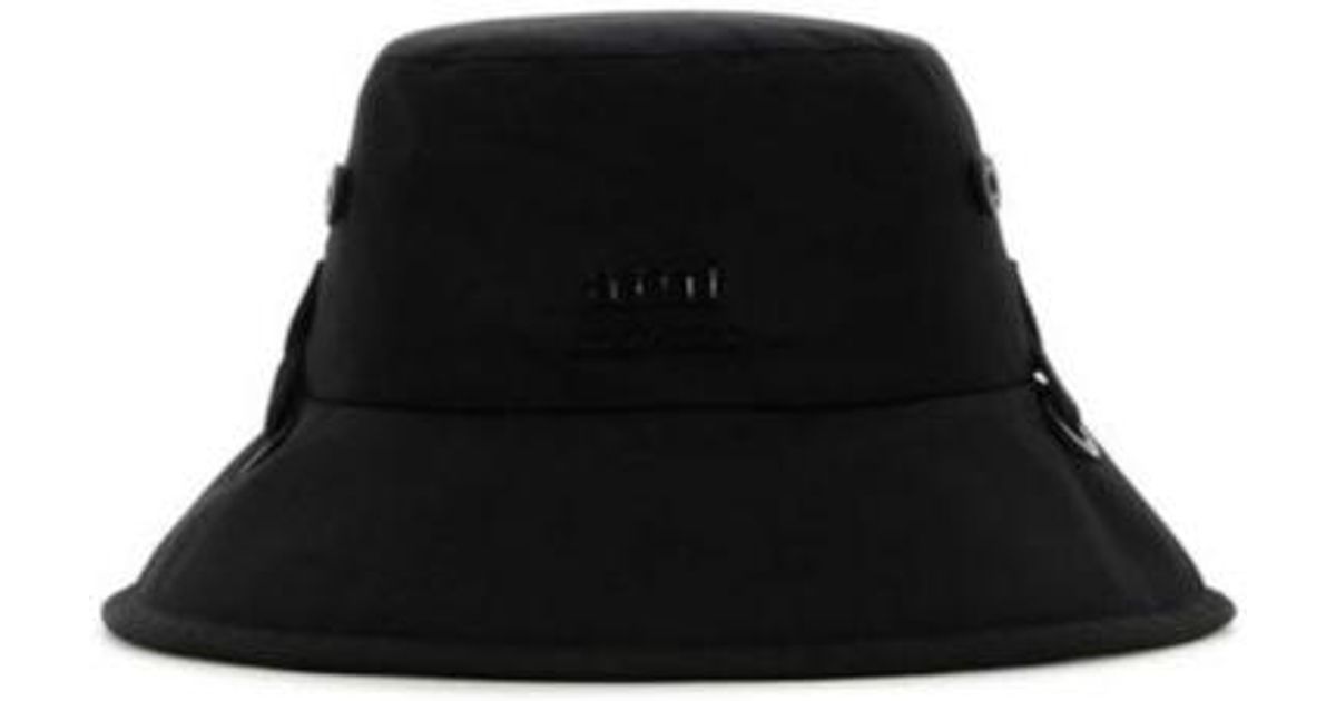 Ami Paris Bucket Hat With Monogram Logo in Black for Men | Lyst