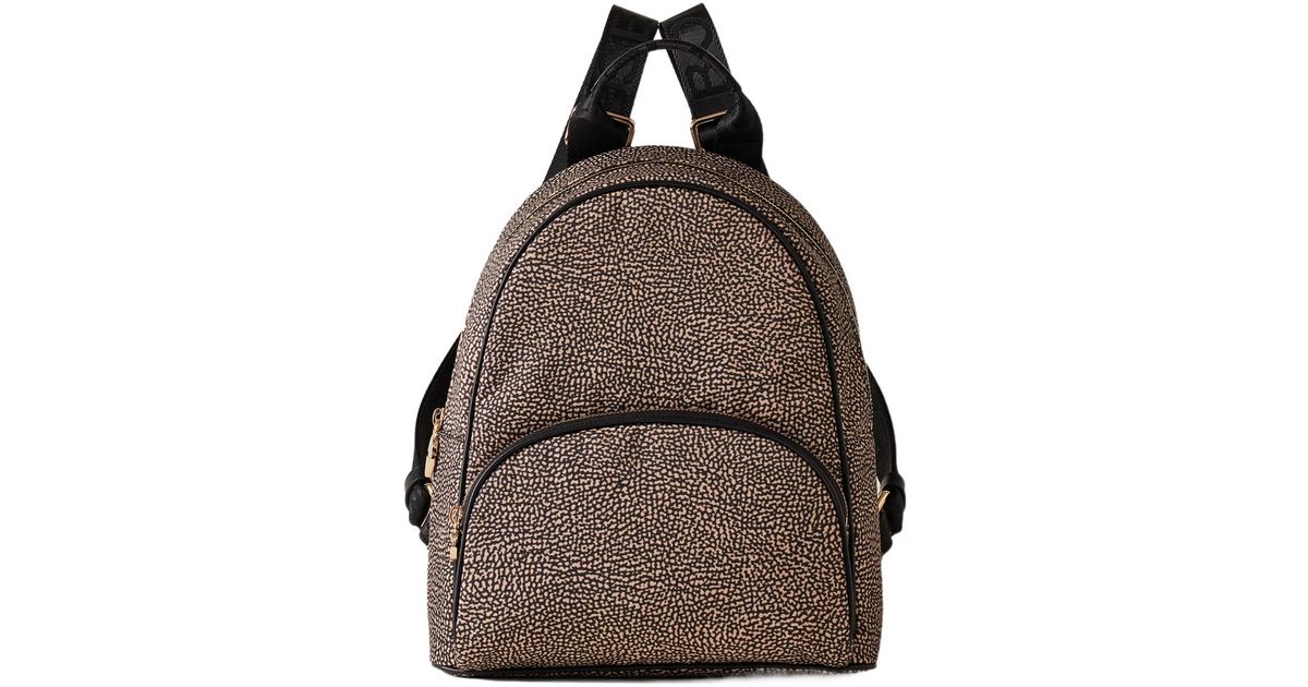 Borbonese Zippered Backpack in Brown | Lyst