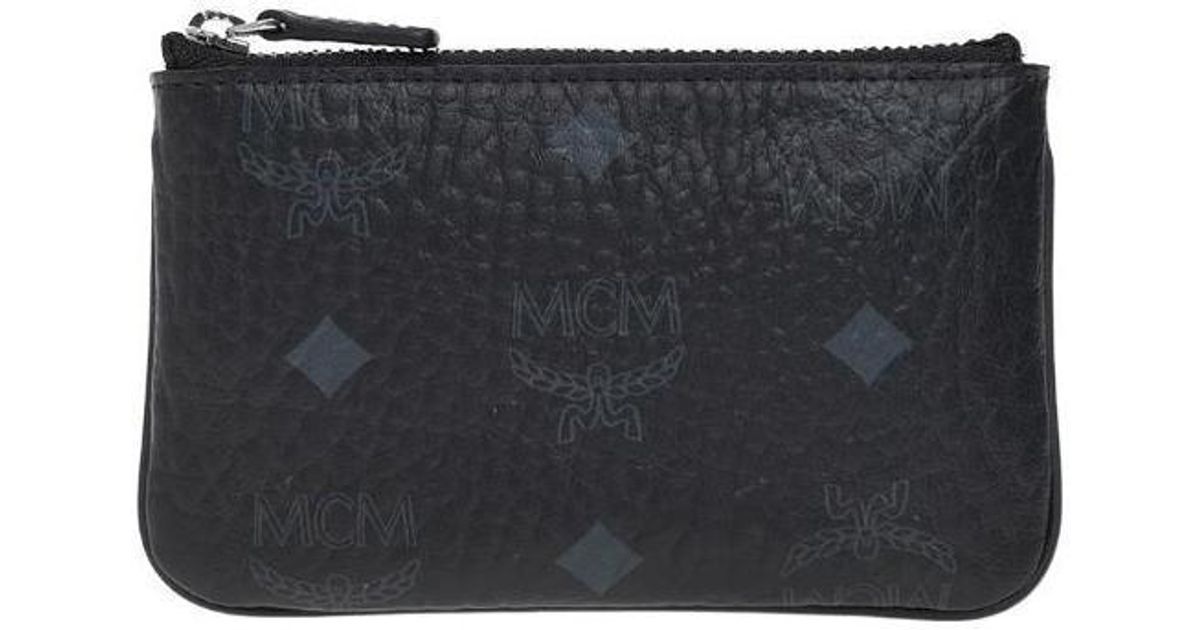 MCM Mini Monogram-Print Key Pouch in Black for Men | Lyst