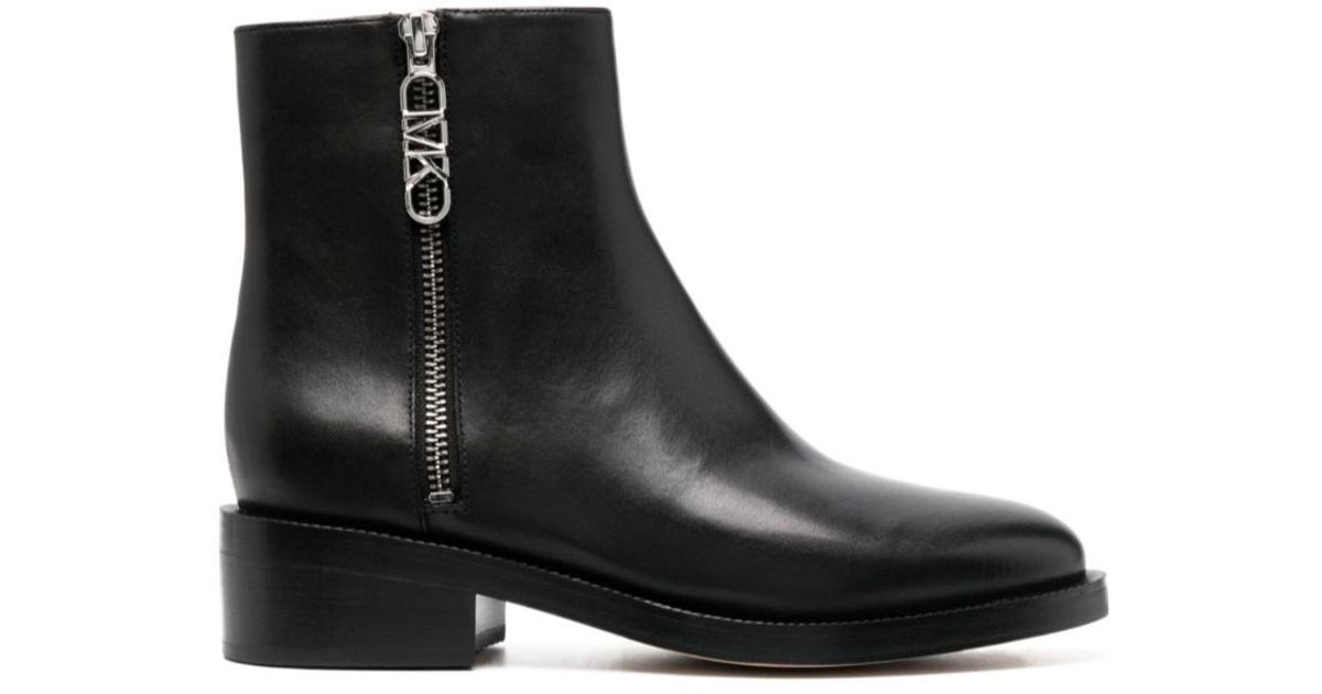 MICHAEL Michael Kors Regan Ankle Leather Boots in Black | Lyst