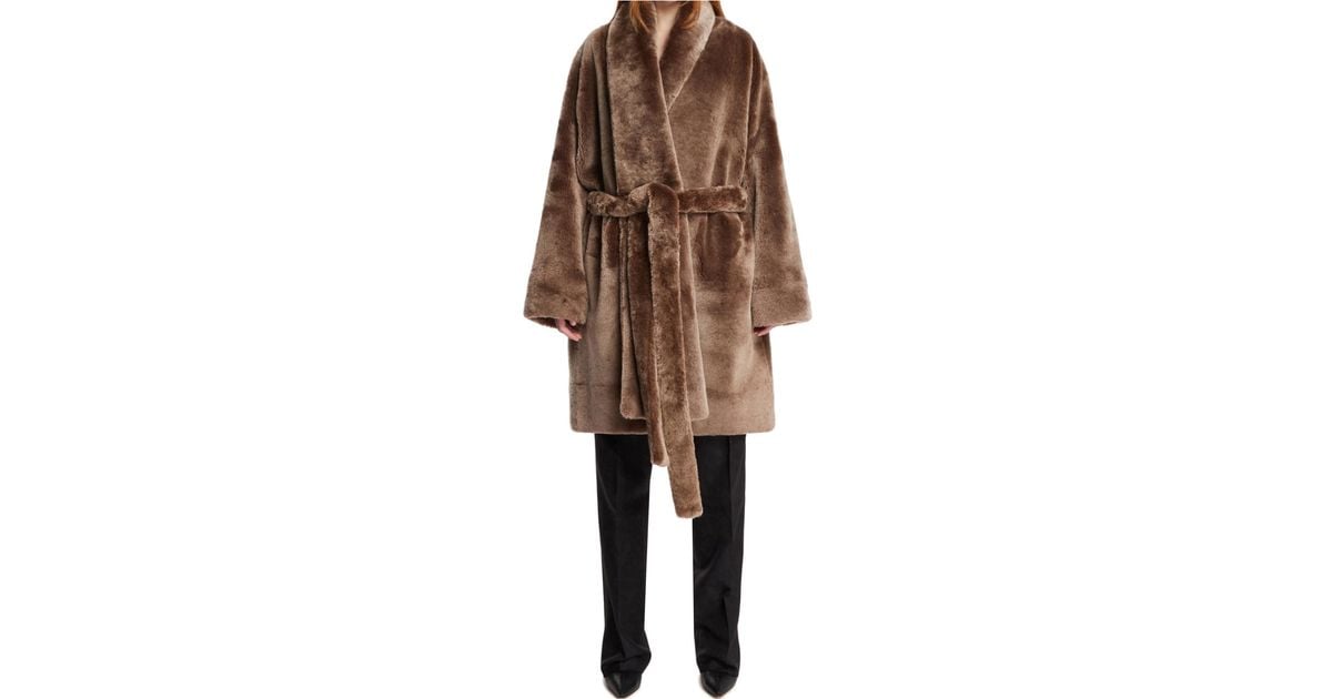 The Row Lucja Coat in Brown | Lyst