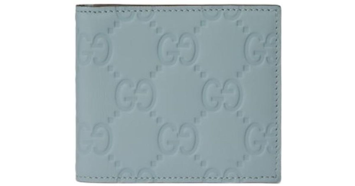 Gucci Gg Supreme Bi-Fold Wallet in Blue for Men | Lyst