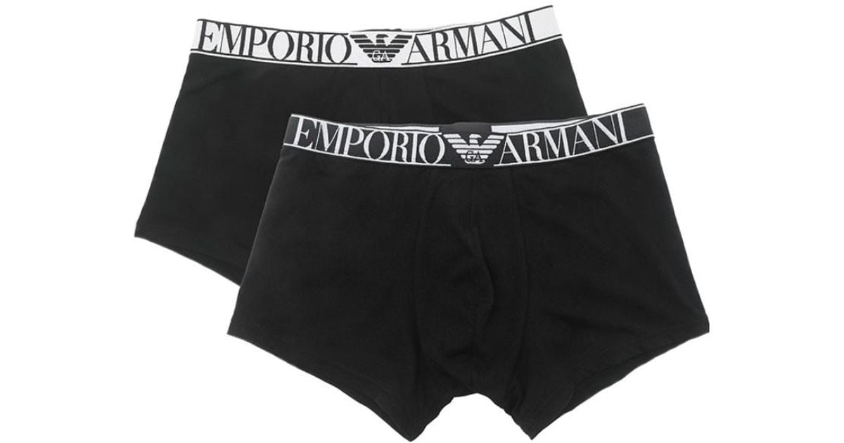 Emporio Armani Two Pairs Of Logo Boxer Underwear in Black for Men | Lyst