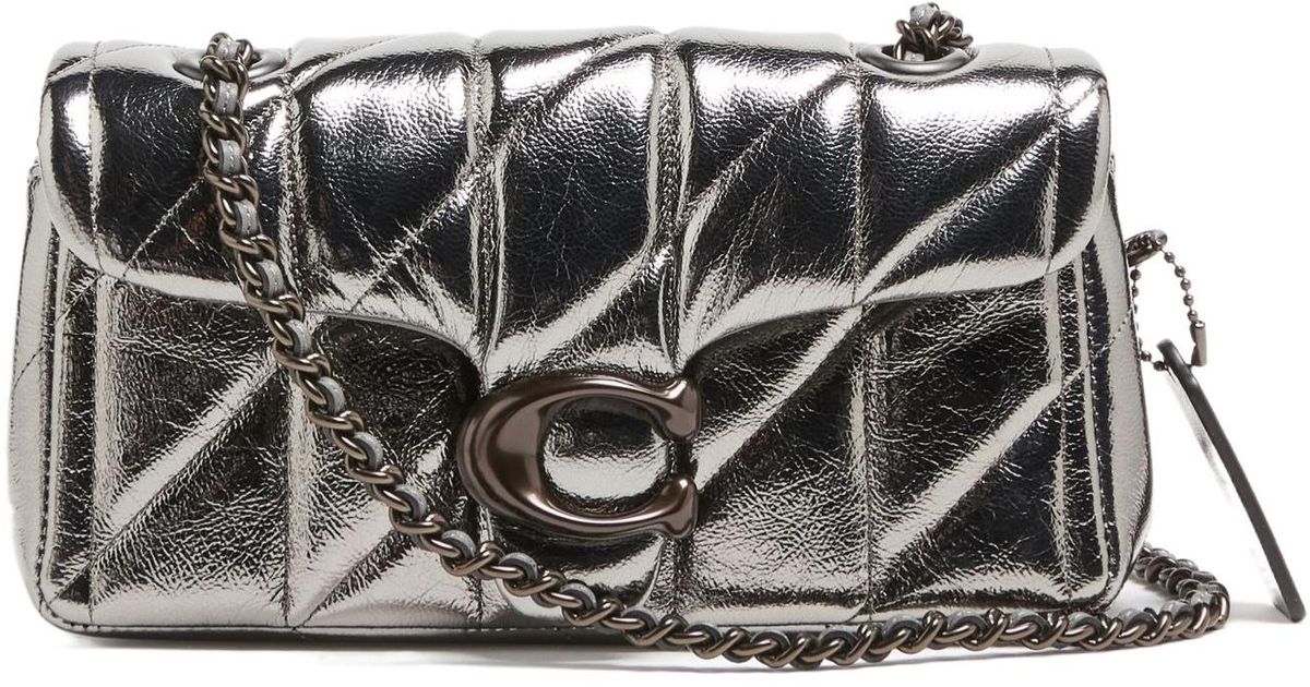 COACH Tabby Metallic Shoulder Bag 20 in Black | Lyst