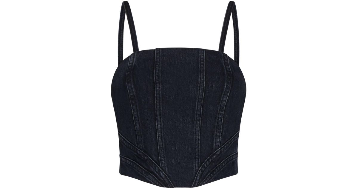 Amiri Short Denim Vest in Blue | Lyst