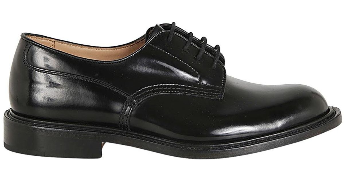 Tricker's Tricker's Round Toe Derby Shoes in Black for Men | Lyst