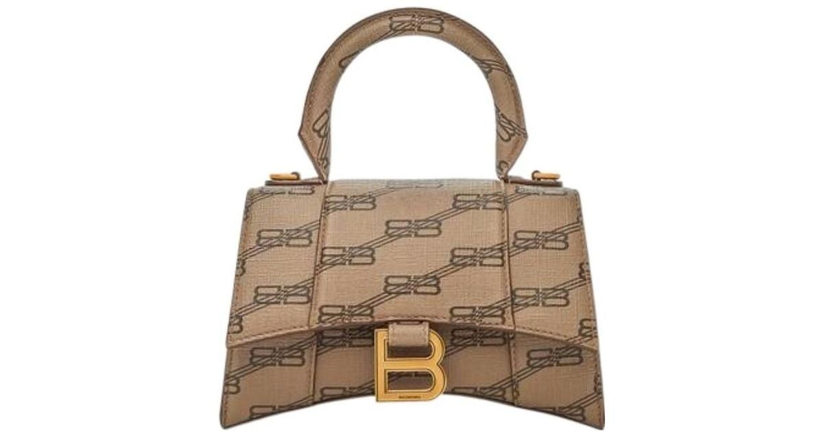 Balenciaga Hourglass Monogram Xs Shoulder Bag in Brown | Lyst