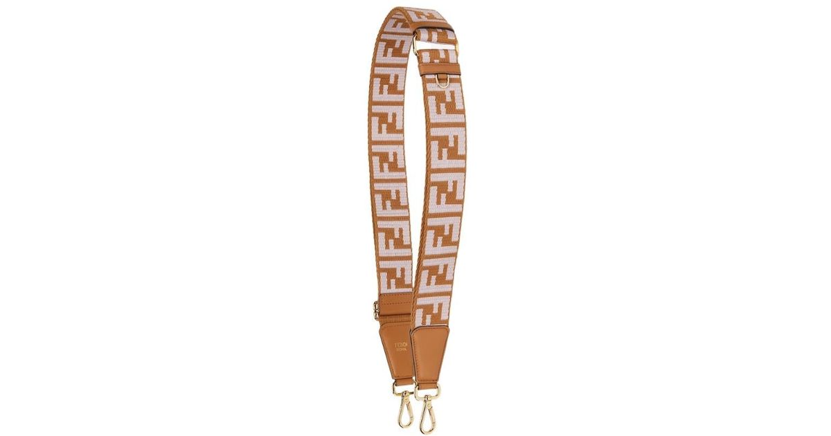 Fendi Two-Tone Ribbon Shoulder Strap in White | Lyst