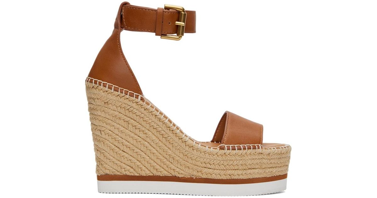 See By Chloé Glyn Straw Wedges in Metallic | Lyst
