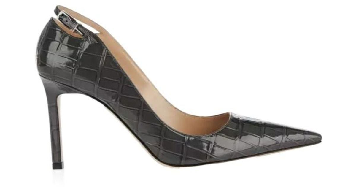 Tom Ford 85Mm Angelina Croc-Embossed Leather Pumps in Metallic | Lyst