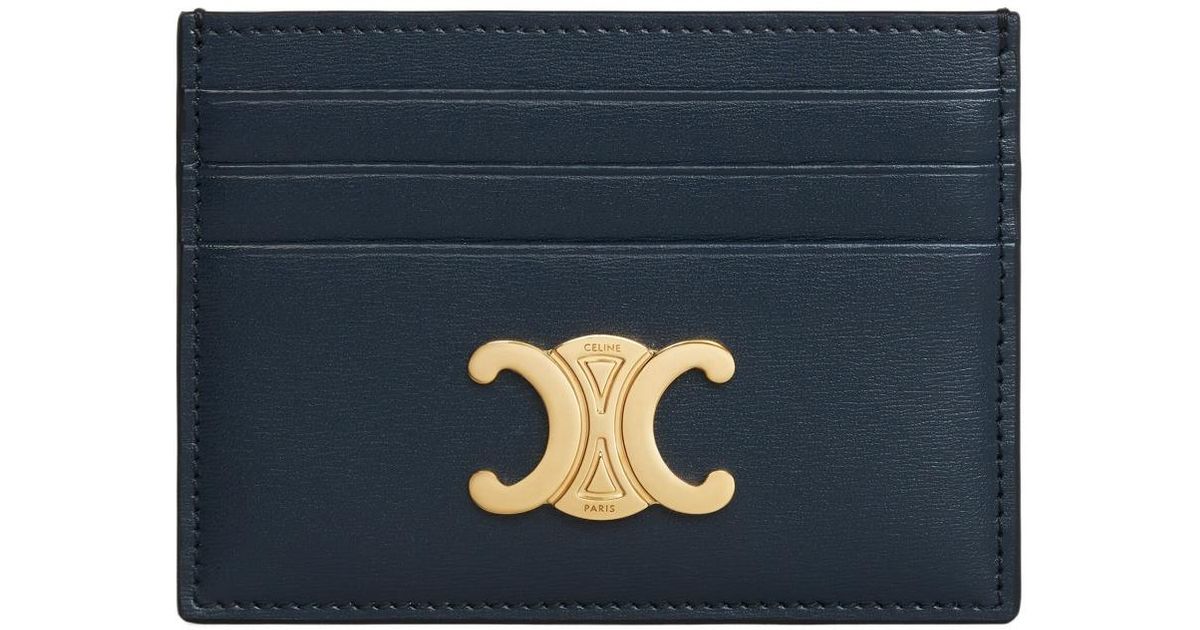 Celine Card Holder Triomphe in Blue | Lyst