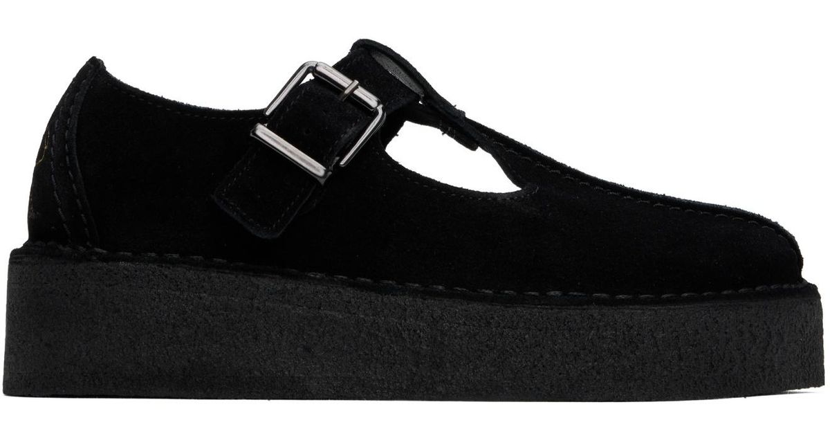 Clarks Round Toe Flats in Black | Lyst