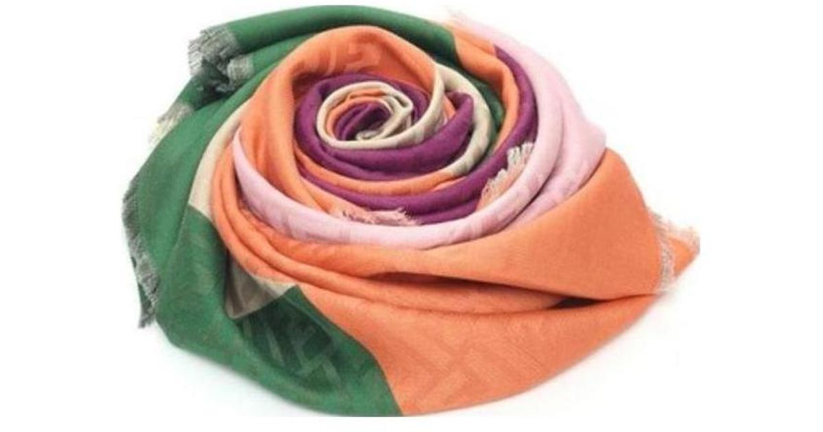 Fendi Logo Woolly Scarf in Red | Lyst