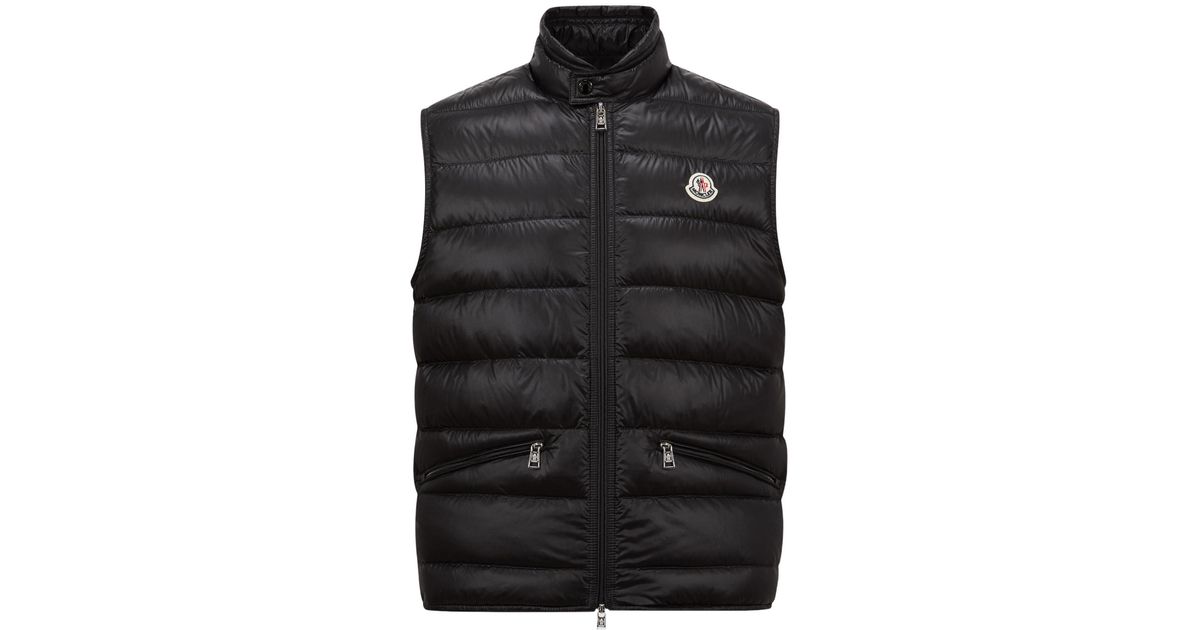 Moncler Gui Foldable Down Vest in Black for Men | Lyst
