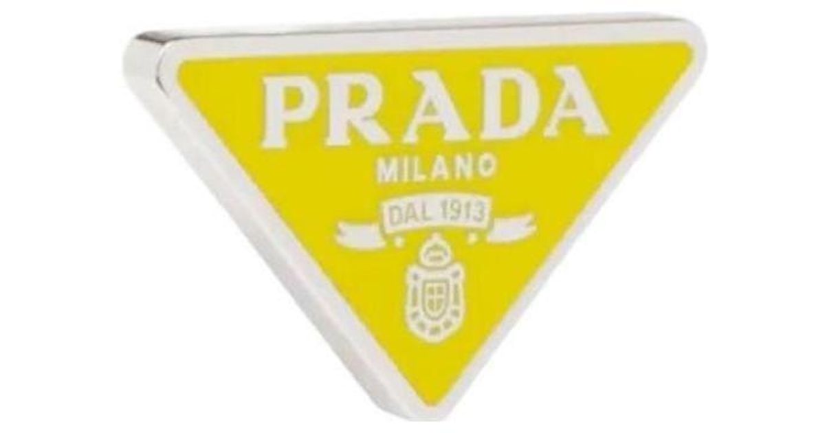 Prada Symbole Single Left Earring in Yellow | Lyst