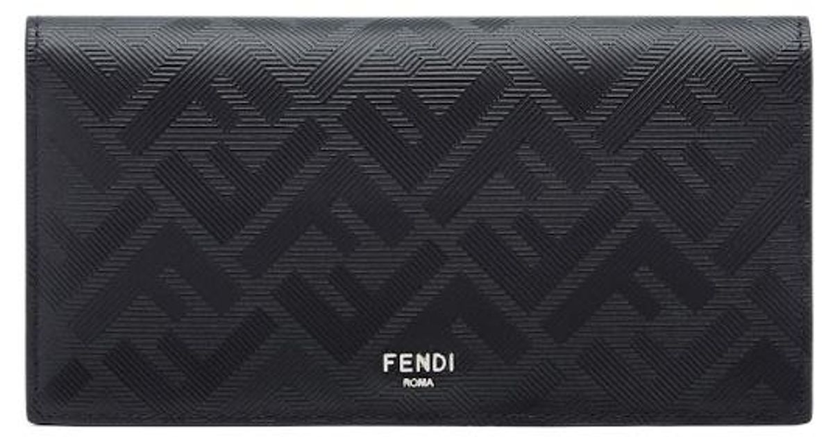 Fendi Logo Double-Folded Wallet in Blue for Men | Lyst