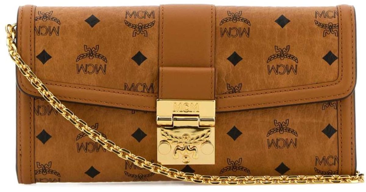 MCM Tracy Chained Wallet in Brown | Lyst