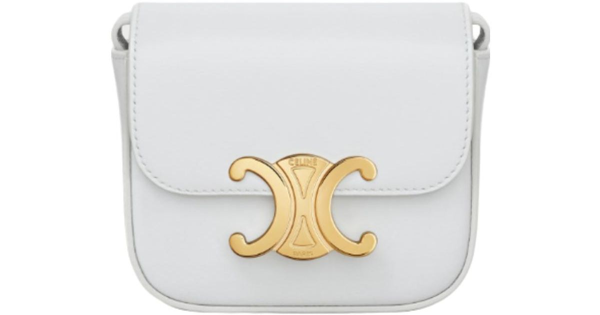 Celine Mini Claude in White | Lyst