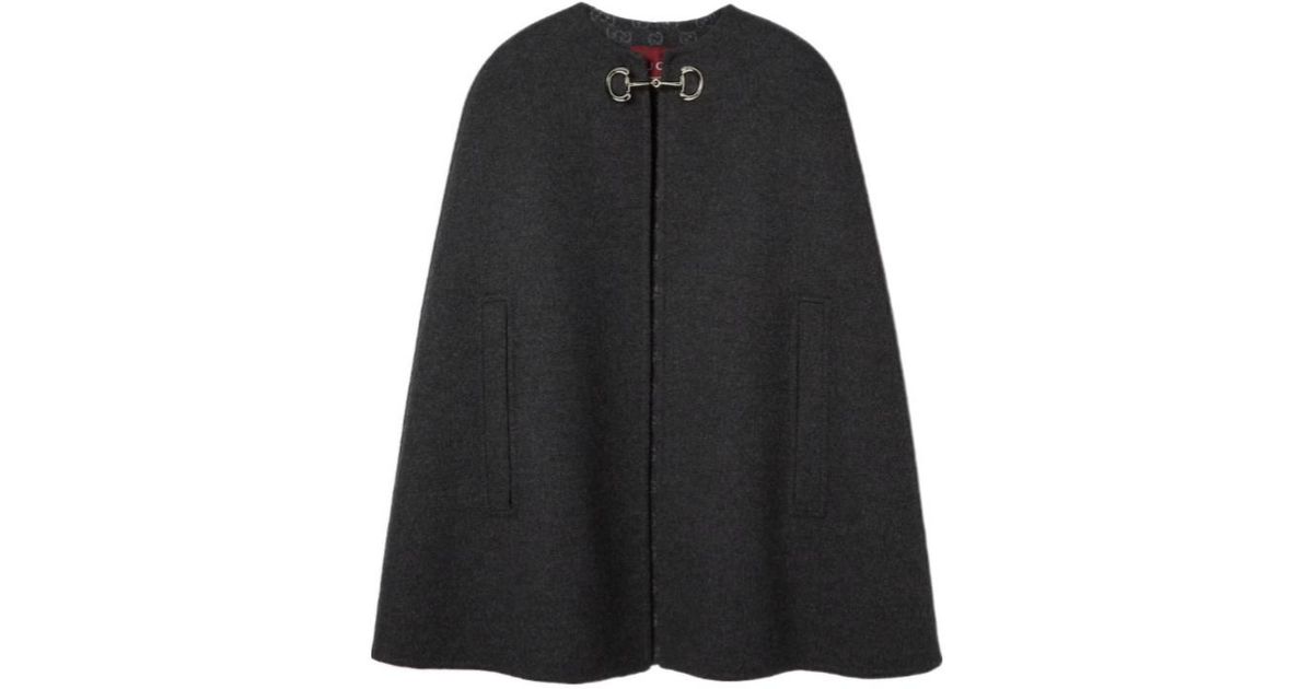 Gucci Horsebit Cape in Black | Lyst
