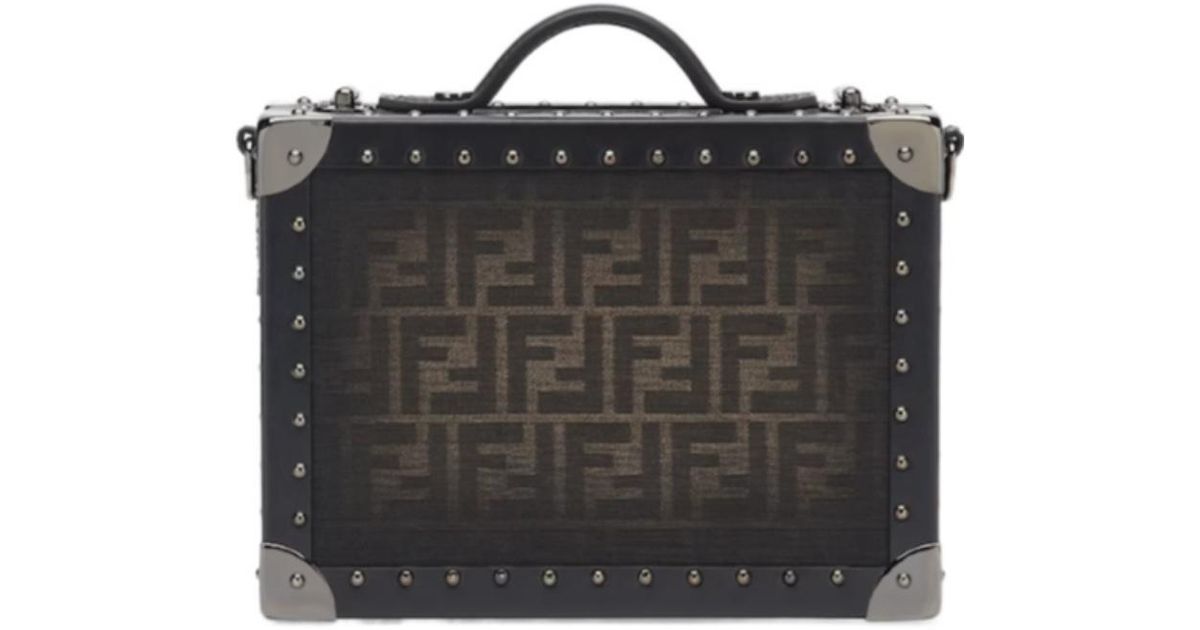 Fendi Ff Fabric Suitcase in Black for Men | Lyst
