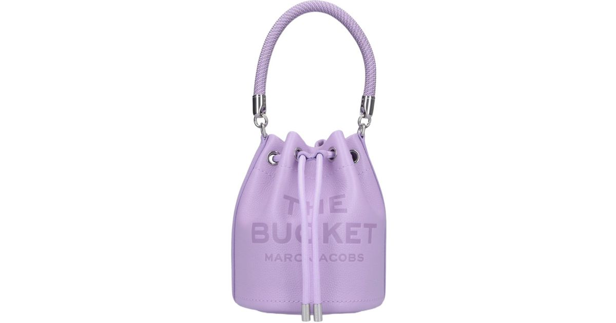 Marc Jacobs Logo Embossed Bucket Bag in Purple | Lyst