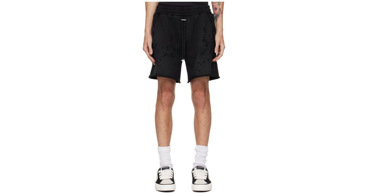 Amiri Ma Shotgun Logo Embroidered Shorts in Black for Men | Lyst