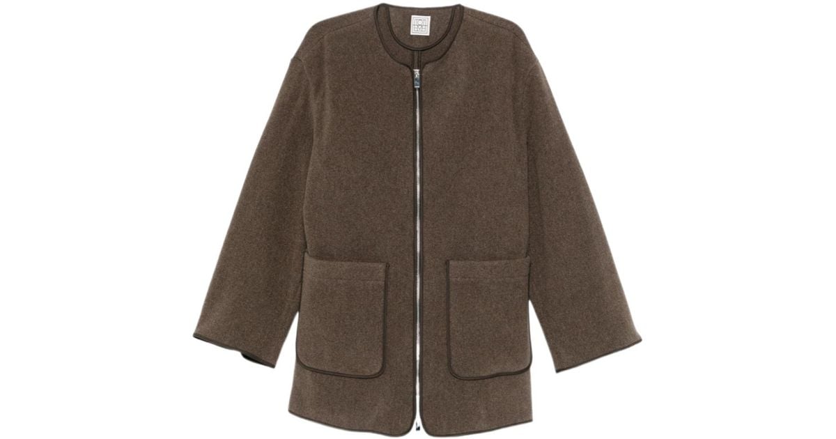 TOTEME Felted Jacket in Brown for Men | Lyst