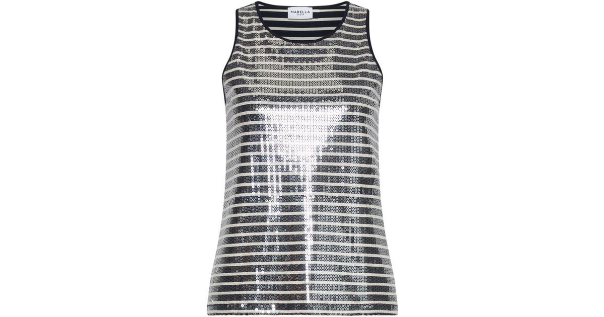 Marella Sequined Vest in Gray | Lyst