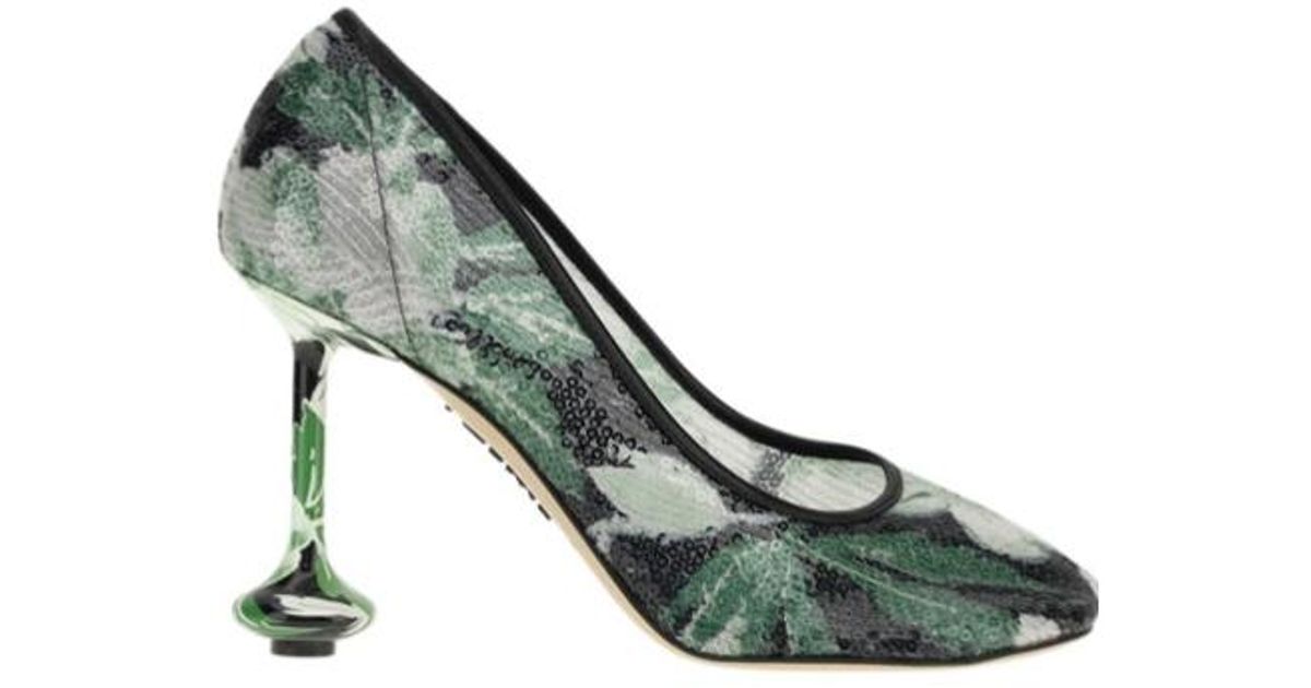 Loewe 90Mm Toy Pumps in Green | Lyst